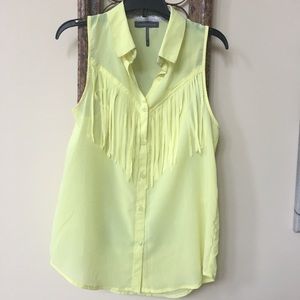 Kendall & Kylie | Tops | Kendall Kylie Fun Yellow Fringe Top Small ...